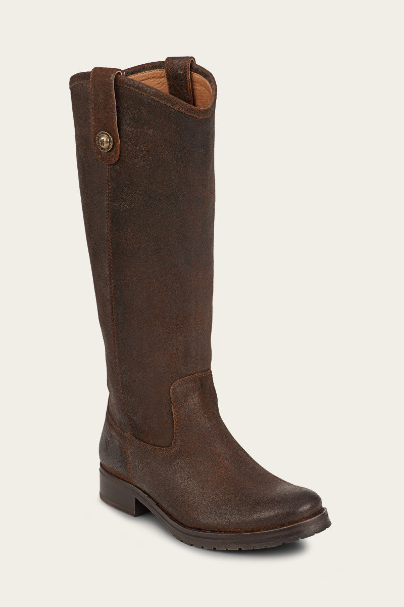 Women's Brown Melissa Double Sole Button Lug Tall Boots | The Frye Company