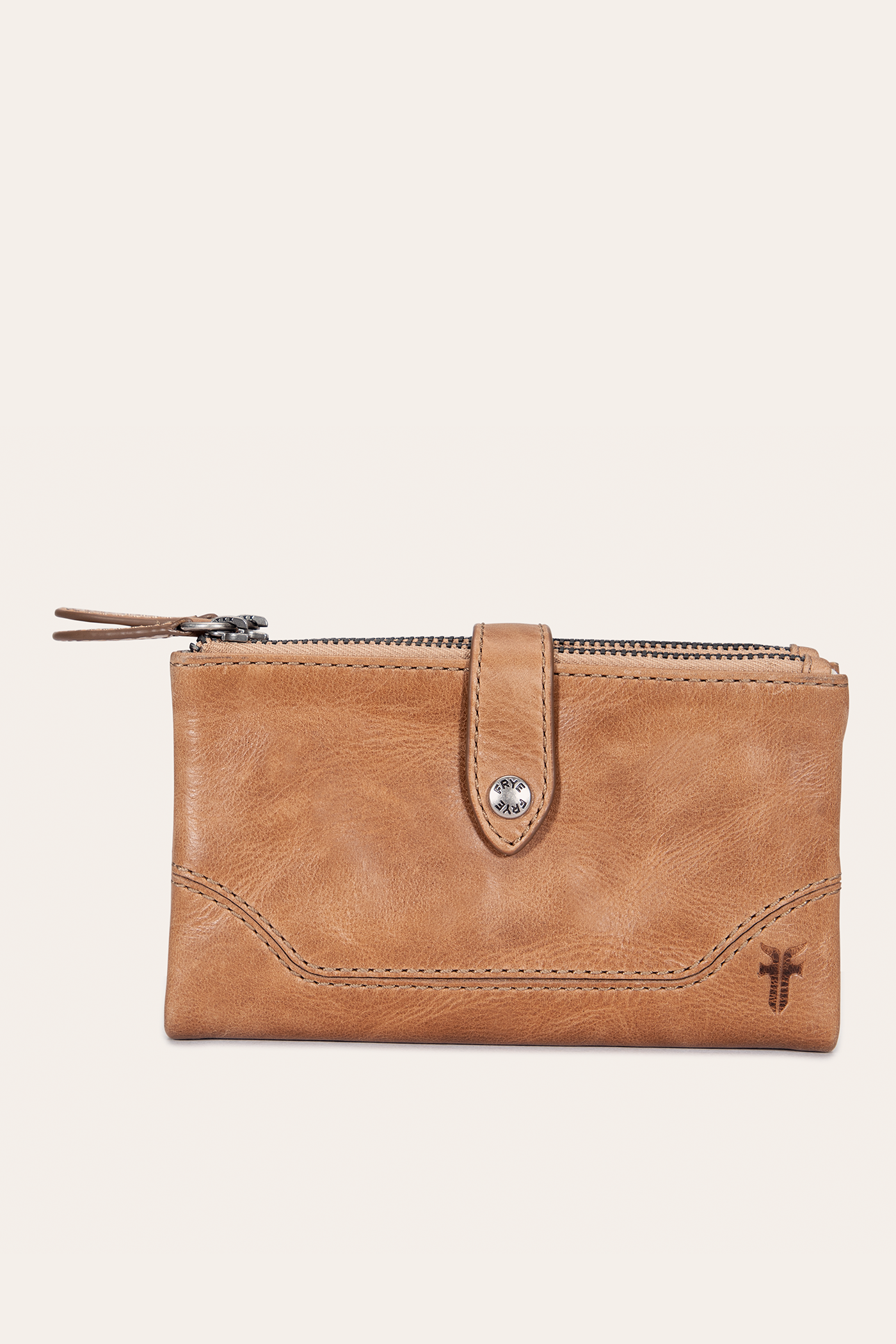 Melissa Beige Double Zip Wallet | The Frye Company
