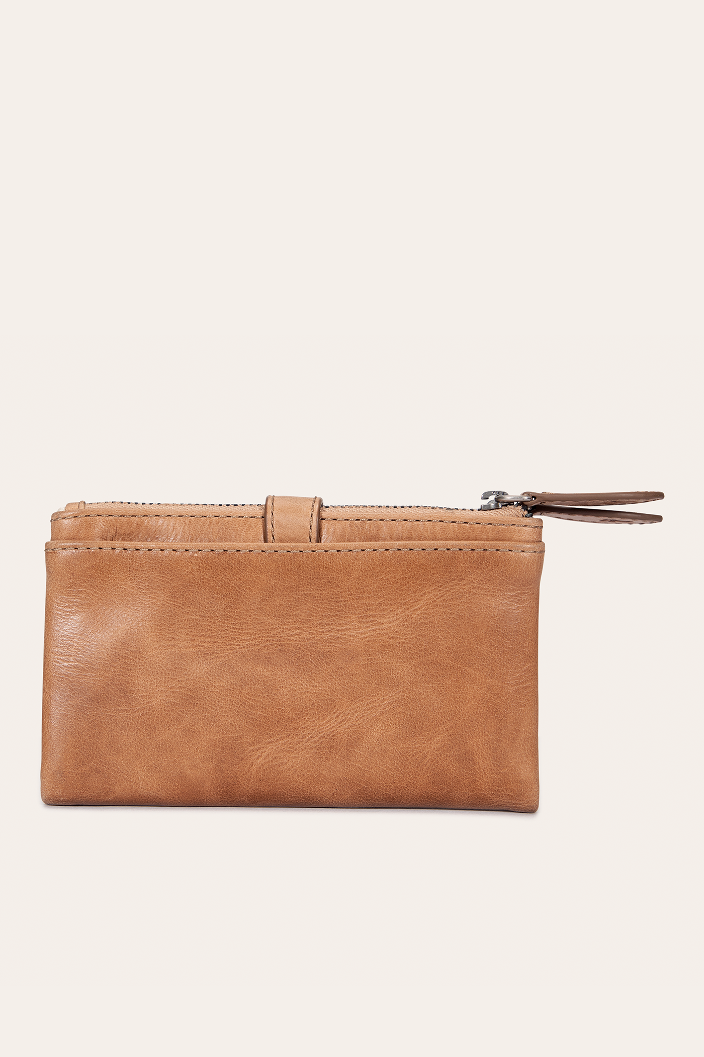 Melissa Beige Double Zip Wallet | The Frye Company