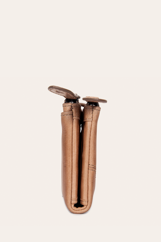 Melissa Beige Double Zip Wallet | The Frye Company