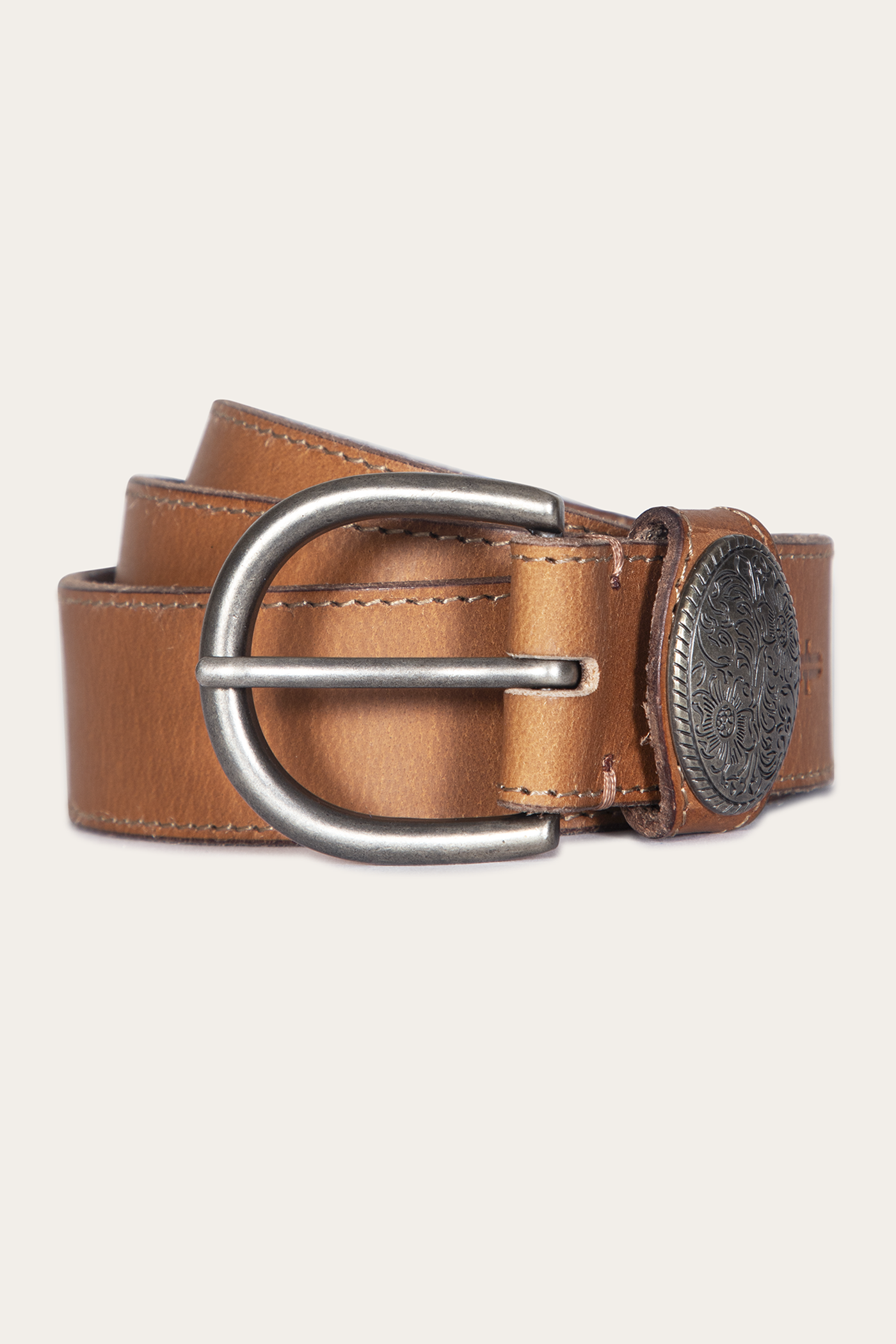 Women’s Beige 35mm Belt With Concho On Loop | The Frye Company