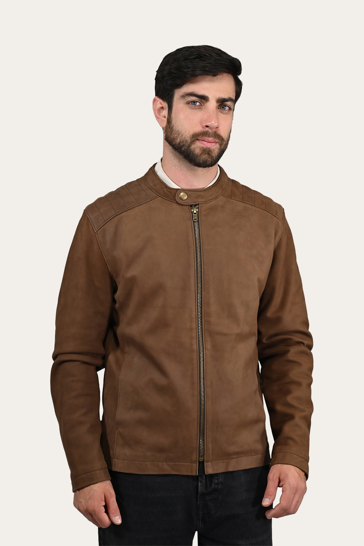 Men’s Tobacco Desert Racer Leather Jacket | The Frye Company