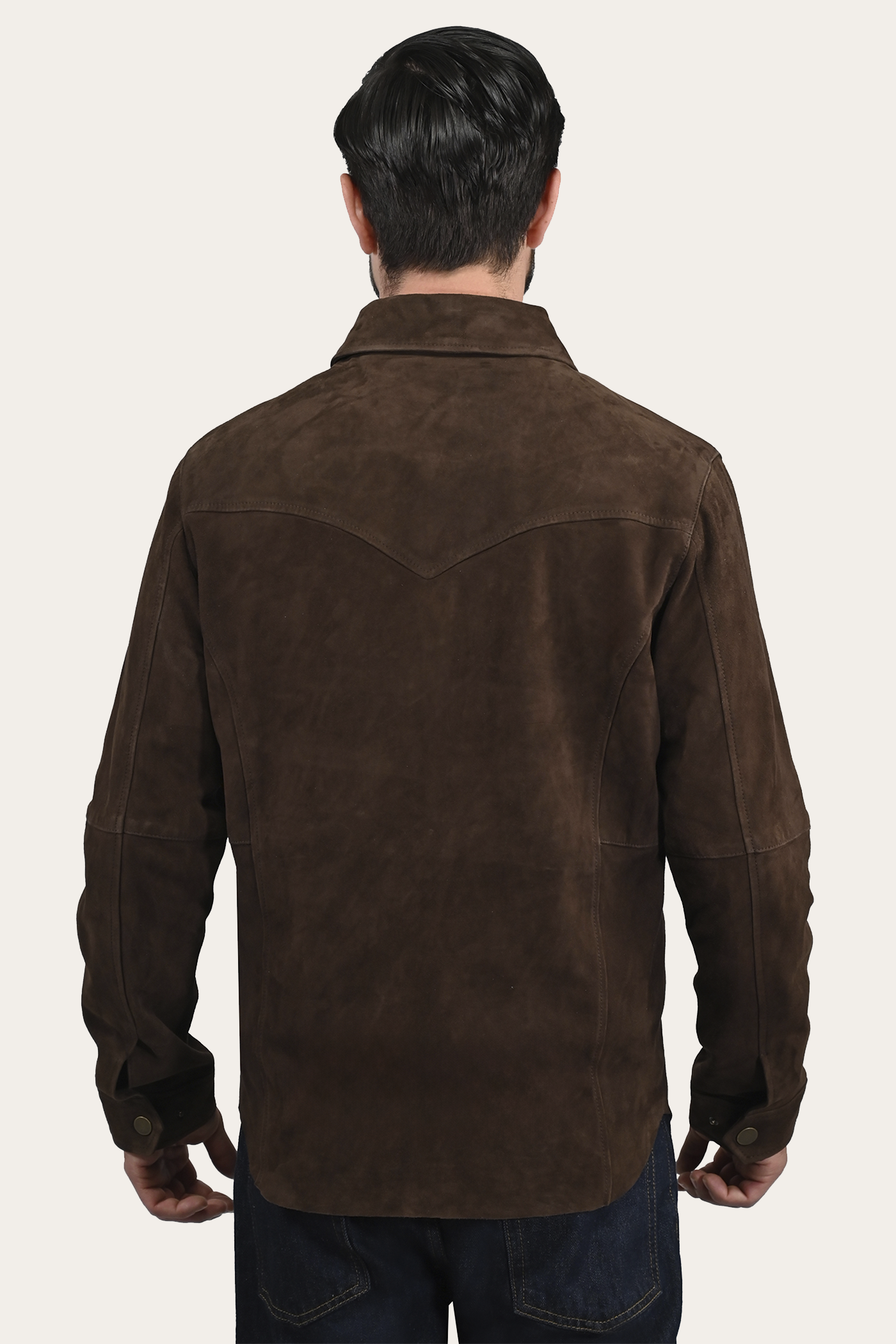 Men’s Dark Brown Authentic Suede Shacket | The Frye Company
