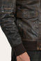 Men’s Brown Beige Nebraska Bomber Leather Jacket | The Frye Company