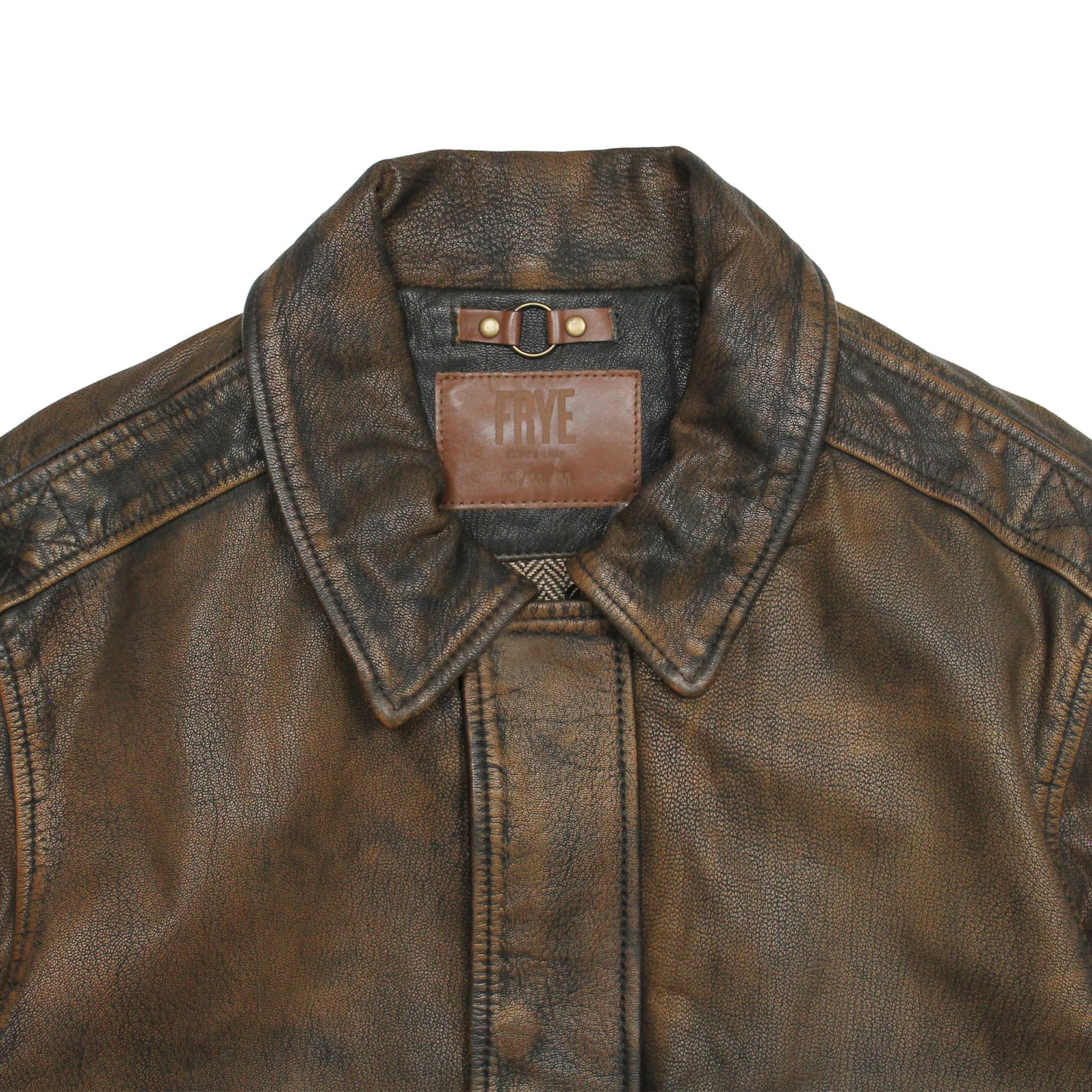 Men’s Brown Beige Nebraska Bomber Leather Jacket | The Frye Company