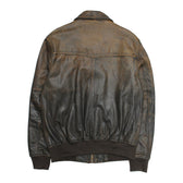 Men’s Brown Beige Nebraska Bomber Leather Jacket | The Frye Company