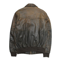 Men’s Brown Beige Nebraska Bomber Leather Jacket | The Frye Company