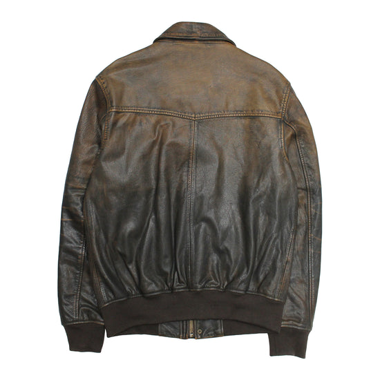 Men’s Brown Beige Nebraska Bomber Leather Jacket | The Frye Company