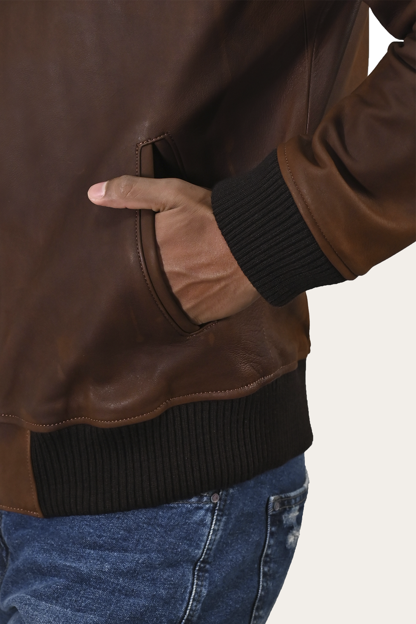 Men’s Cognac Clay Leather Bomber Jacket | The Frye Company