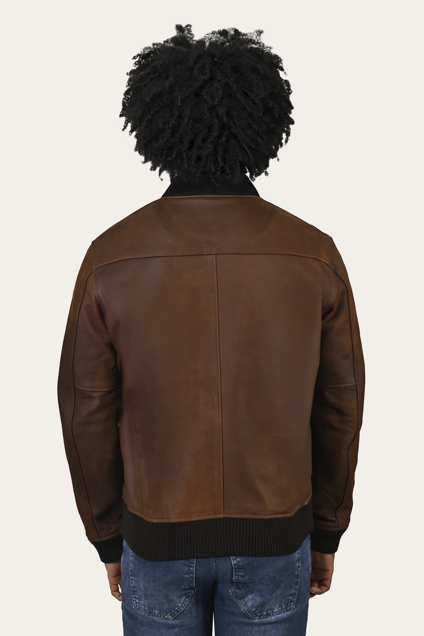 Men’s Cognac Clay Leather Bomber Jacket | The Frye Company