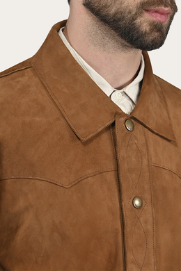 Men’s Middle Brown Judd Minimalist Suede Shacket | The Frye Company