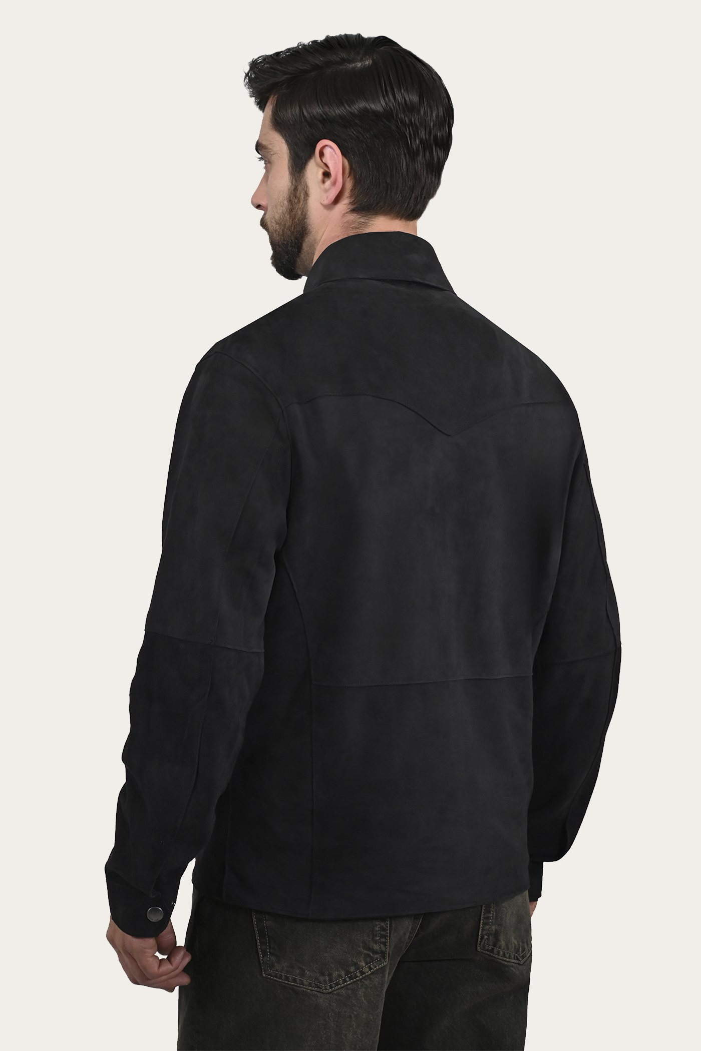 Men’s Navy Blue Judd Minimalist Suede Shacket | The Frye Company