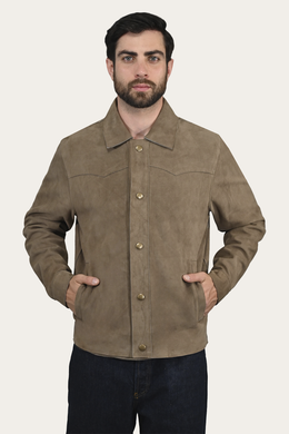 Men’s Taupe Judd Suede Shacket | The Frye Company