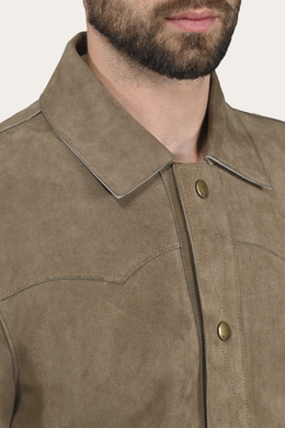 Men’s Taupe Judd Suede Shacket | The Frye Company