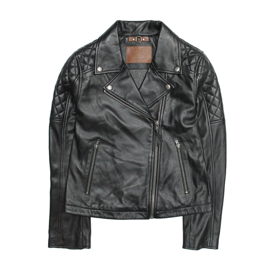 Women’s Black Oklahoma Biker Leather Jacket | The Frye Company