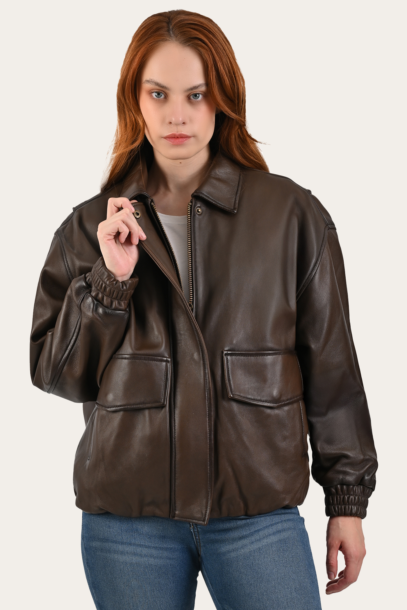 Tobacco Harper Oversized Bomber | The Frye Company