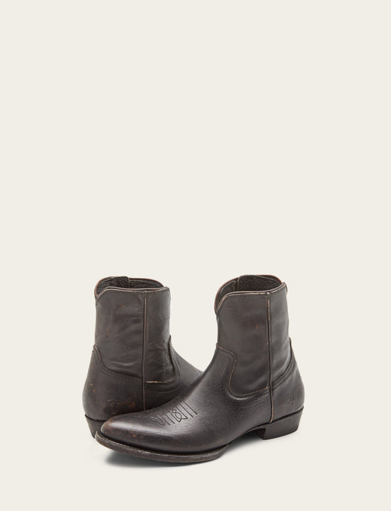 Men’s Antique Black Austin Inside Zip Leather Boots | The Frye Company