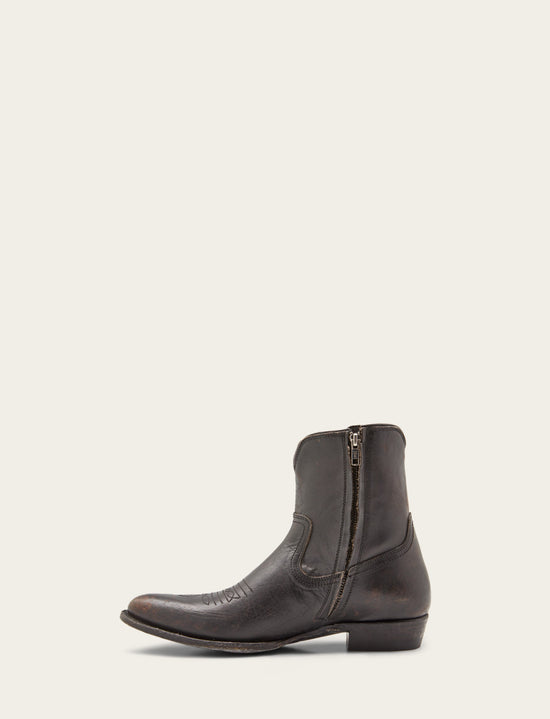 Men’s Antique Black Austin Inside Zip Leather Boots | The Frye Company
