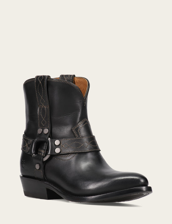 Women's Black Billy Short Harness Booties | The Frye Company