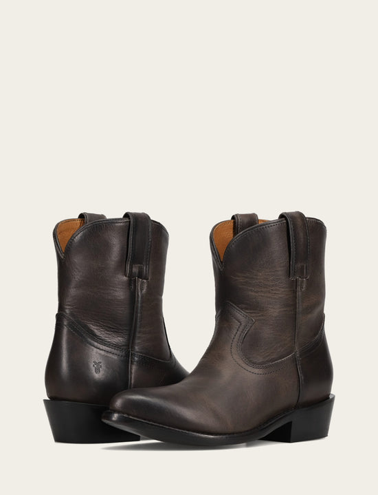 Women's Black Graphite Billy Short Leather Bootie | The Frye Company