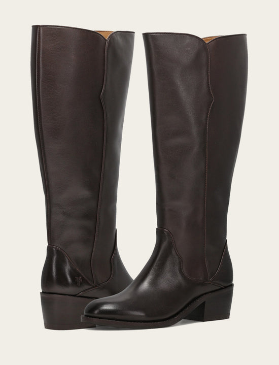 Women's Dark Brown Carson 2 Piping Tall Wide Calf Boot | The Frye Company
