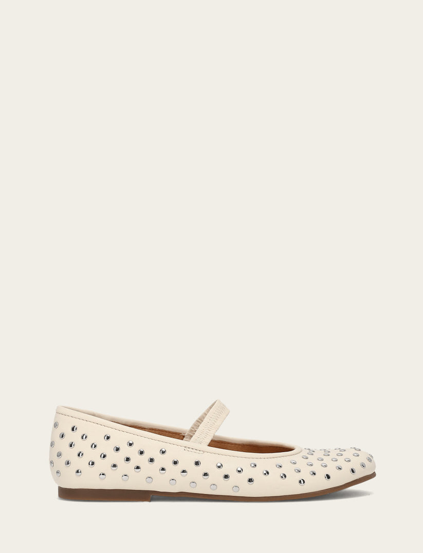 Women's Ecru Emma Studded Mary Jane Shoe | The Frye Company