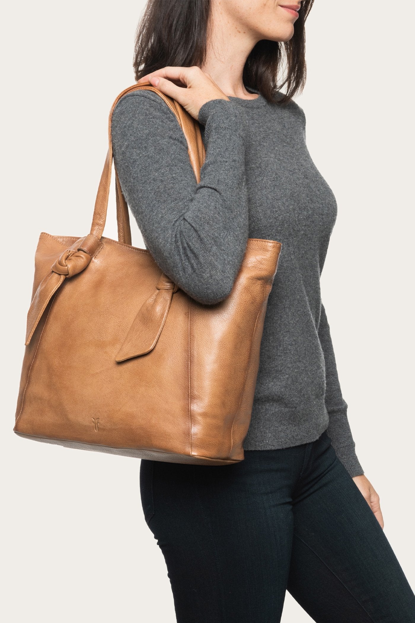 Nora Beige Knotted Tote | The Frye Company