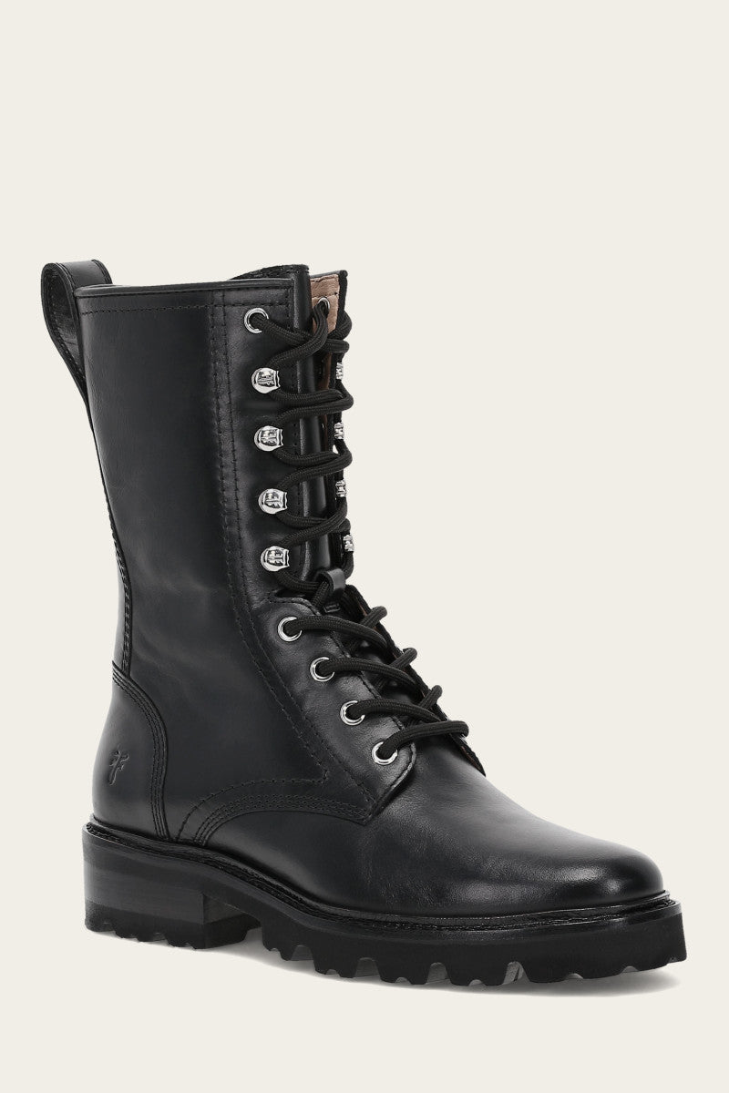 Women's Black Olivia Combat Boots | The Frye Company