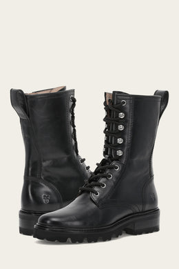 Women's Black Olivia Combat Boots | The Frye Company