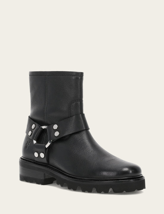 Women's Black Olivia Harness Short Booties | The Frye Company