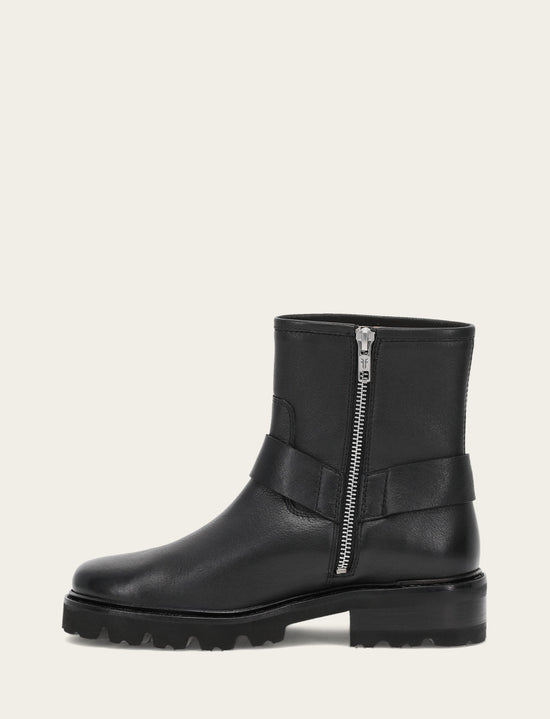 Women's Black Olivia Harness Short Booties | The Frye Company