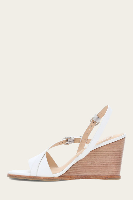 Women's White Rachel Buckle Sandals | The Frye Company