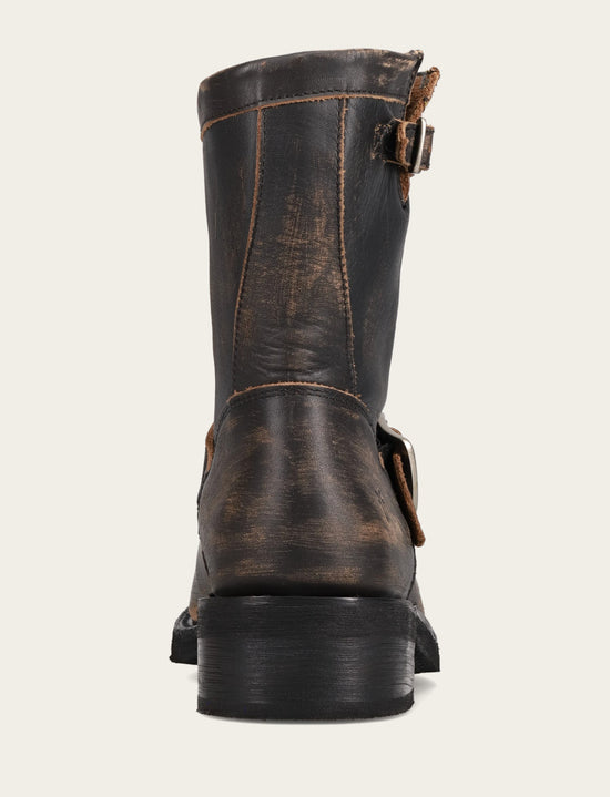 Women's Distressed Black Viv Short Engineer Bootie | The Frye Company